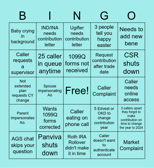 Work from home Bingo! Bingo Card