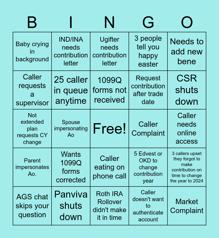 Work from home Bingo! Bingo Card
