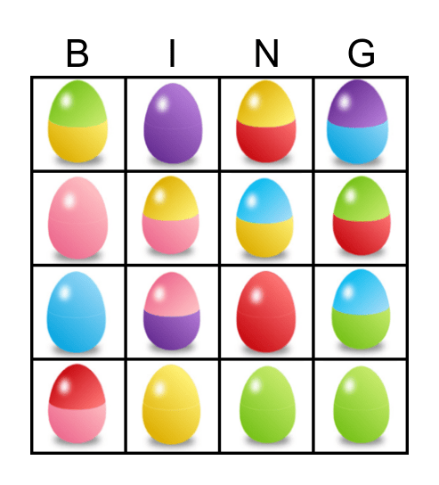 Easter Egg Bingo Card