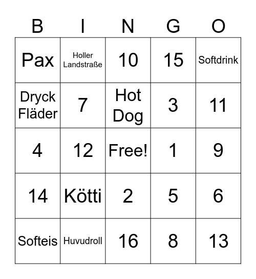 IKEA Bingo Card
