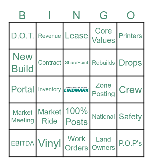 Lindmark Companies Bingo Card