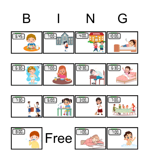 DAILY ROUTINE Bingo Card