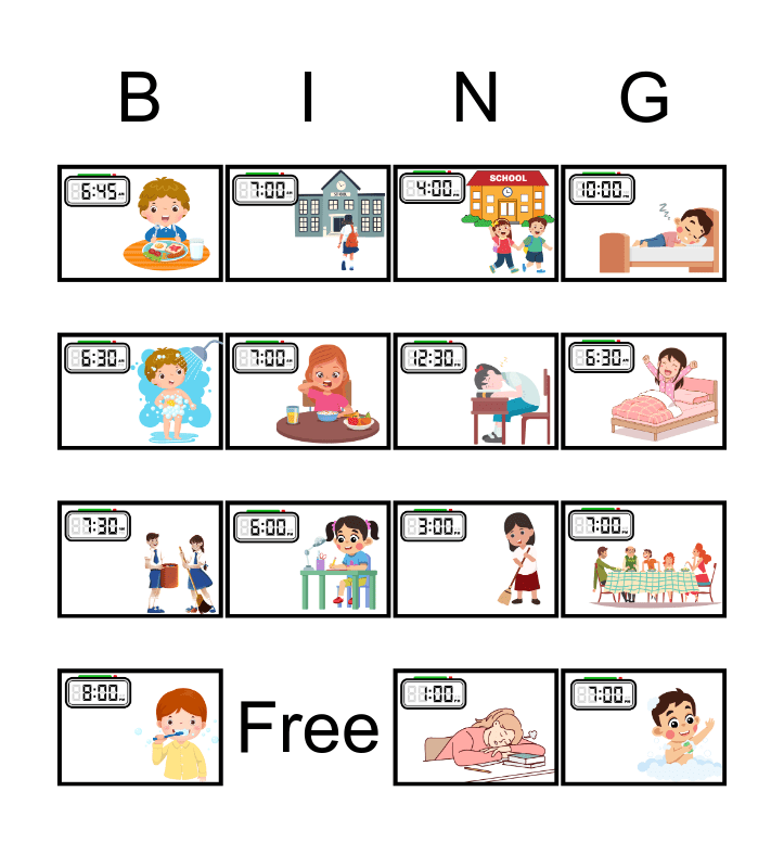 DAILY ROUTINE Bingo Card