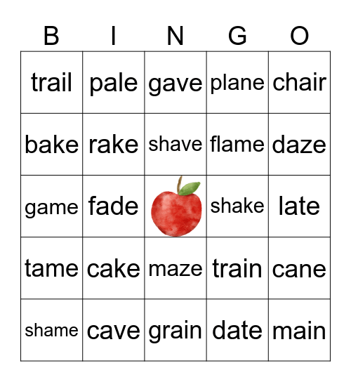 Vowel Team Bingo Card