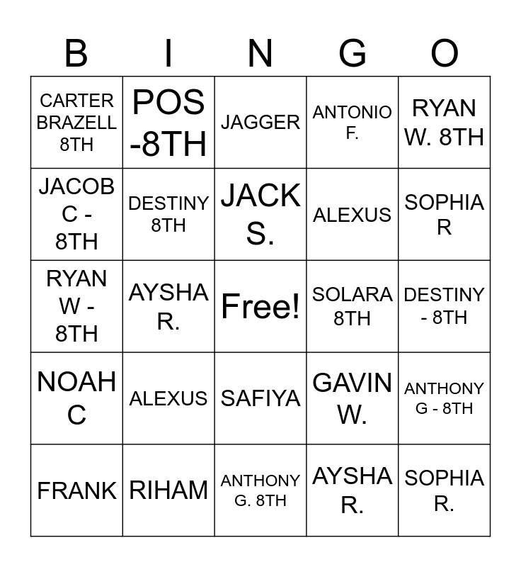 PSSA BATHROOM BINGO! Bingo Card