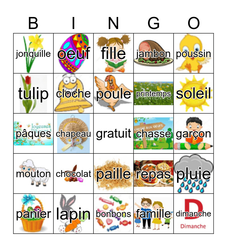 Bingo de Pâques Bingo Card
