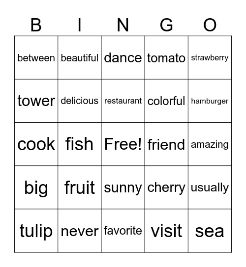 Spring Break 2025 Bingo Card