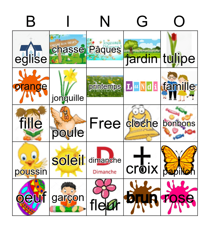 Bingo de Pâques Bingo Card