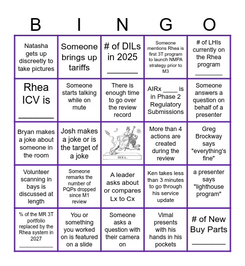 Rhea MR Townhall Bingo Card