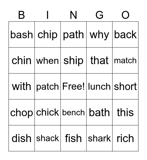 2025 SH CH TH WH CK TCH Bingo Card