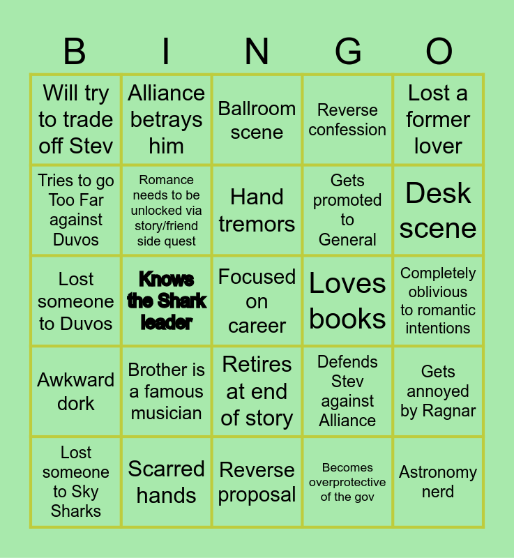 Avery Theories Bingo Card
