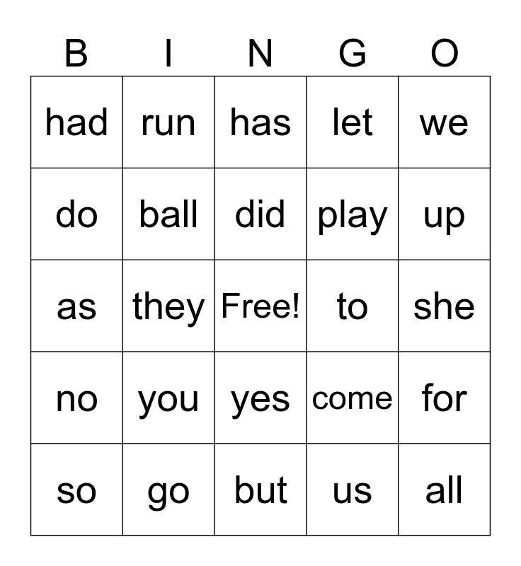 1st Grade SNAP Words- List 2 Bingo Card