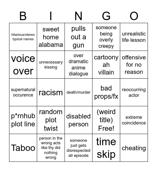 Tomorrow teaching Bingo Card