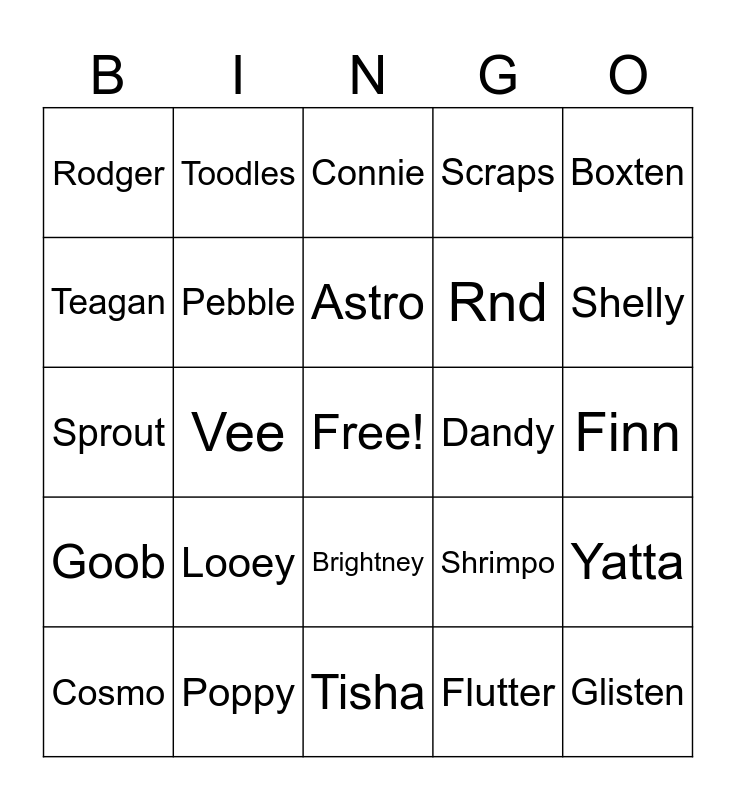 Twisted bingo Card