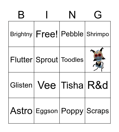 Dandy`s World Twisted Bingo Card