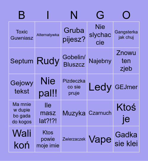BINGO OME Bingo Card