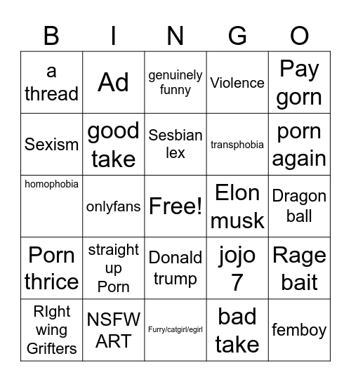 Azure Moths's Twitter Bingo Card