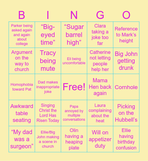 EASTER! Bingo Card