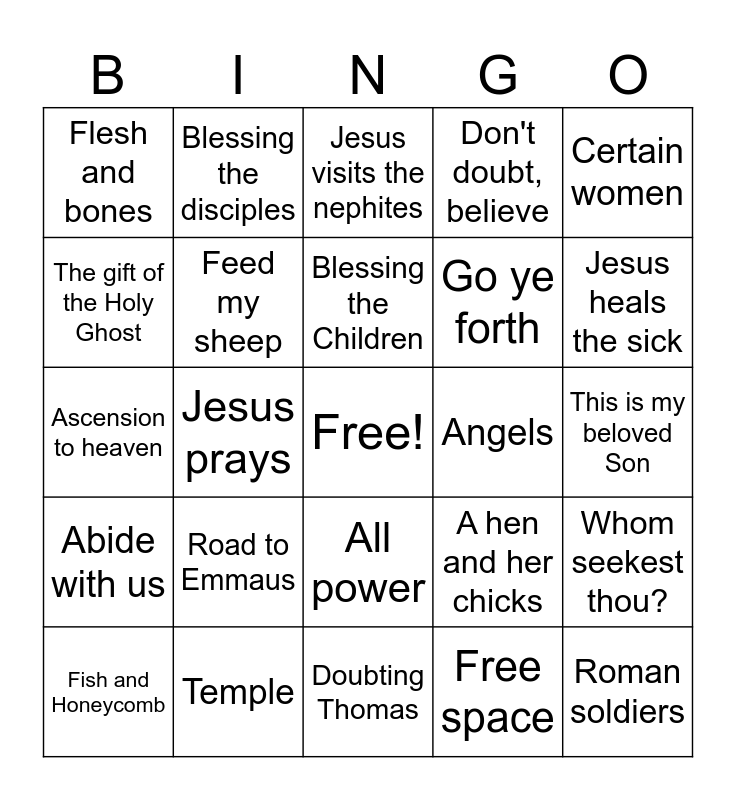 He is Risen Bingo Card