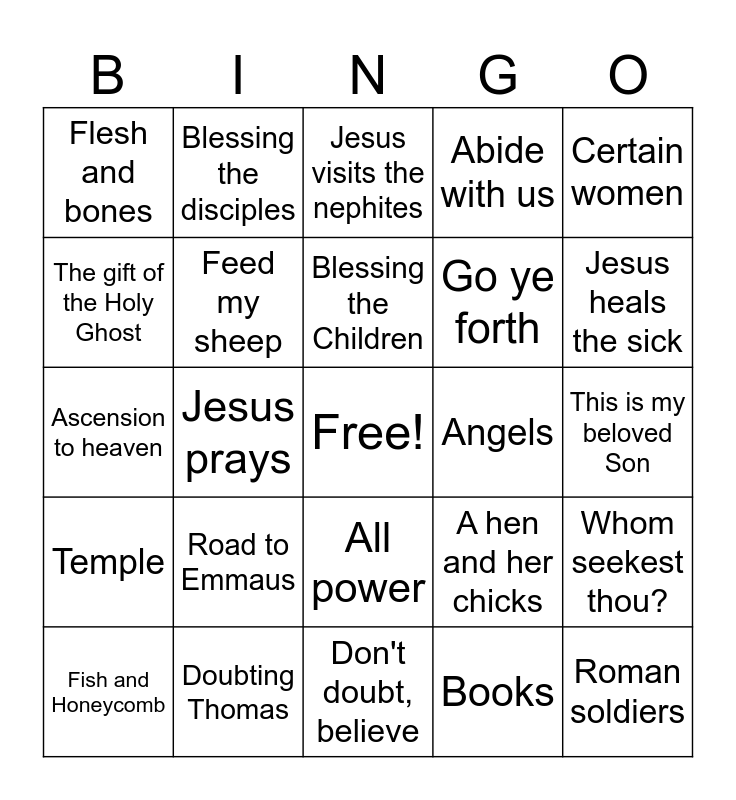 He is Risen Bingo Card