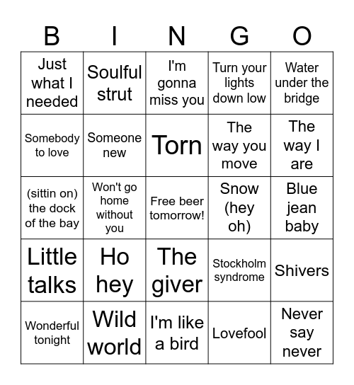 On Repeat Bingo Card