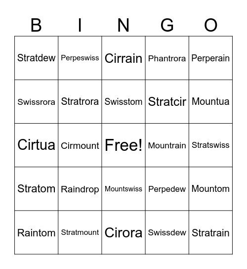 Ghost kiss bingo Card