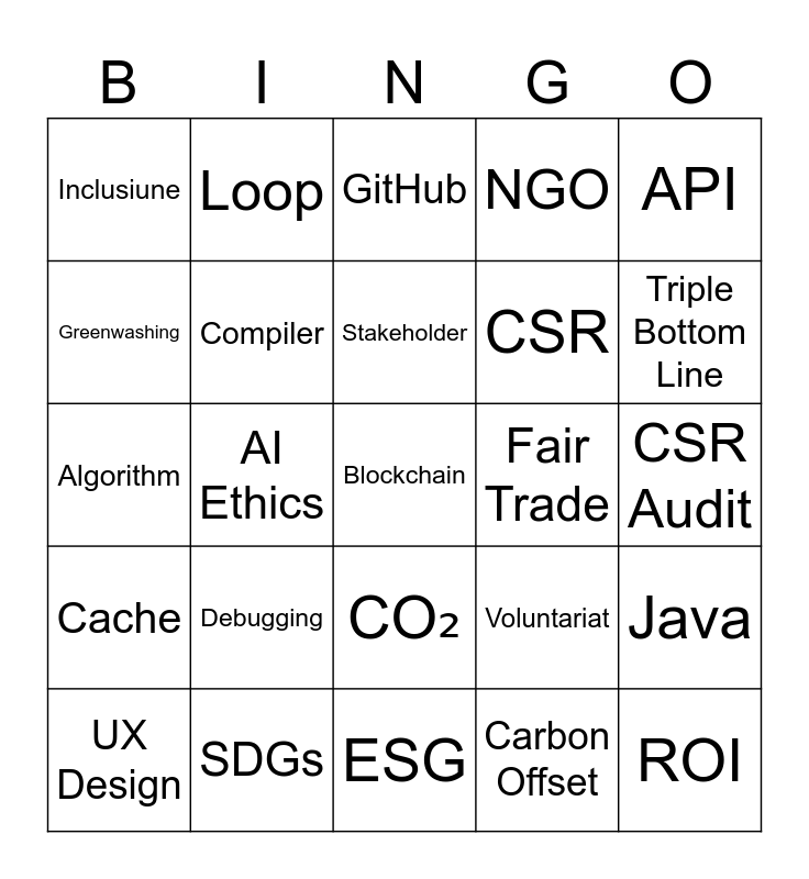 CSR Bingo Card