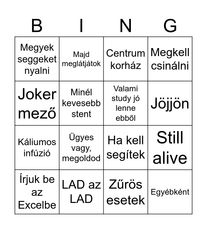Győző Bingo Card