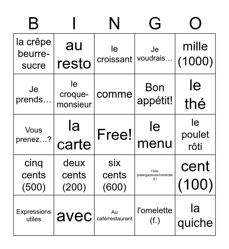 Entre Cultures 1 U4 CDO 2 Bingo Card