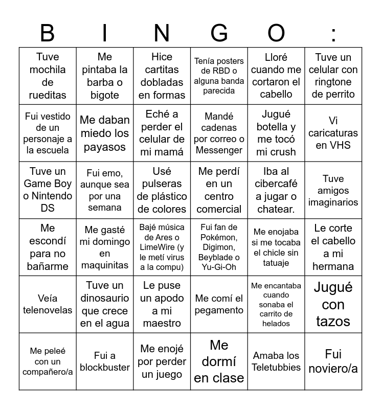 🎈Día del Niño 👧👦 Bingo Card