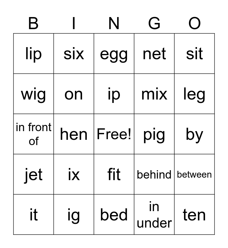 VA class Bingo Card