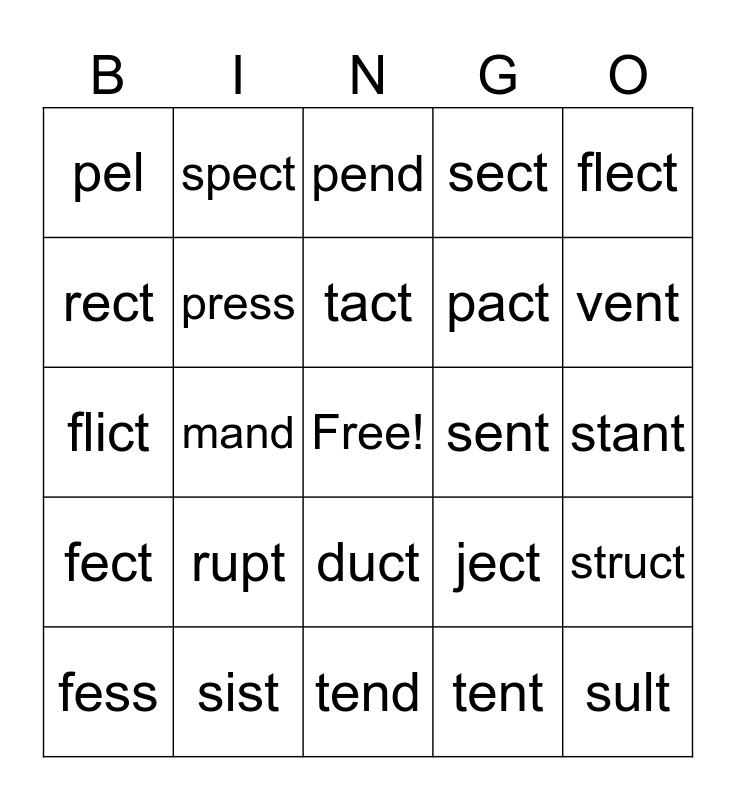 Latin Bases Wilson 2.5 Bingo Card