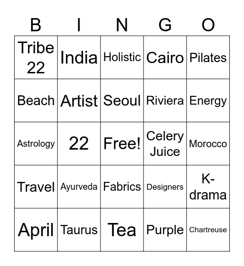 Mama Bingo Card