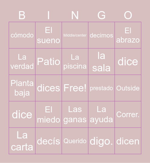 6b Bingo Card