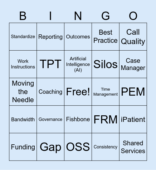 PS Ops Lead Forum 2025 Bingo Card