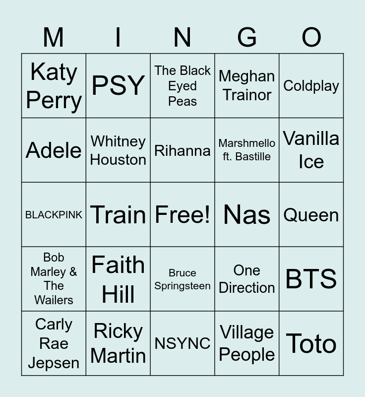 MINGO Bingo Card