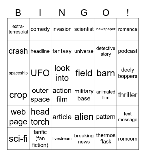 CA 5 Bingo Card