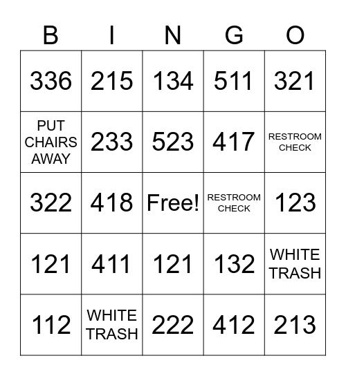 SA Bingo Card