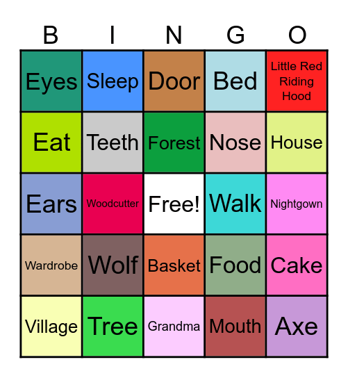 LITTLE RED RIDING HOOD Bingo Card