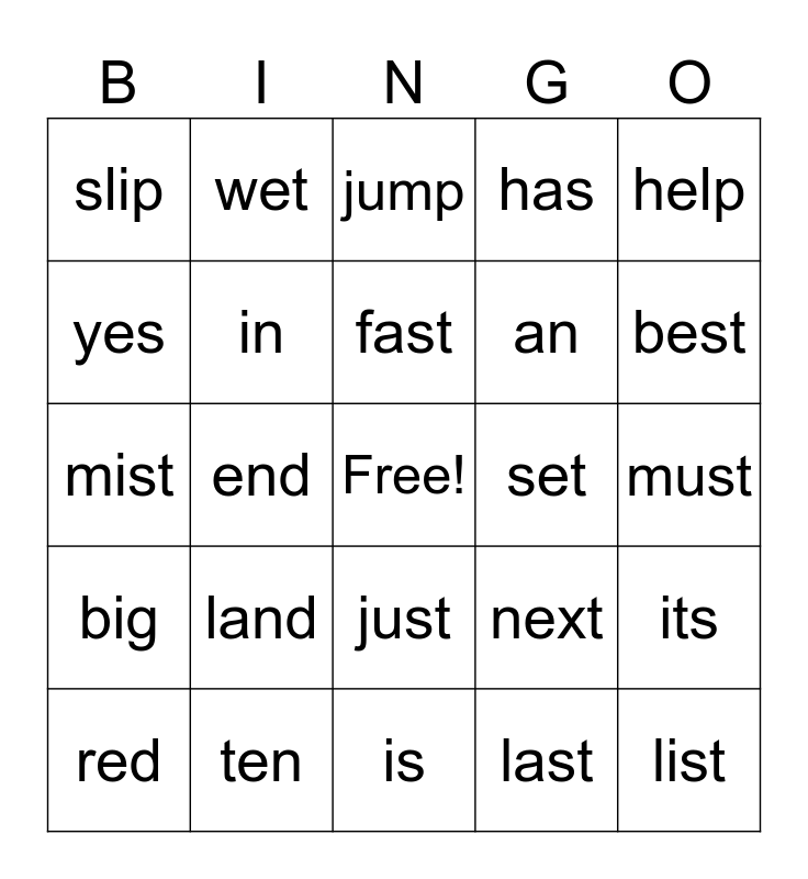 41B Bingo Card