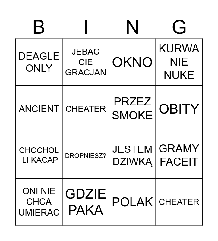 CS2 BINGO Card