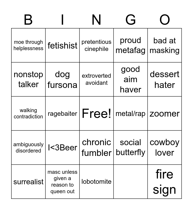 Card Maker Bingo Card
