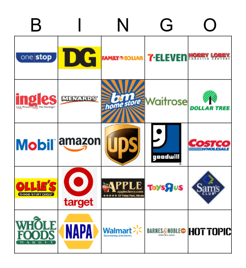 Retail Logos Bingo Card