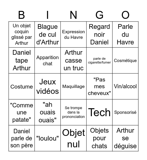 Studio Daniel Bingo Card