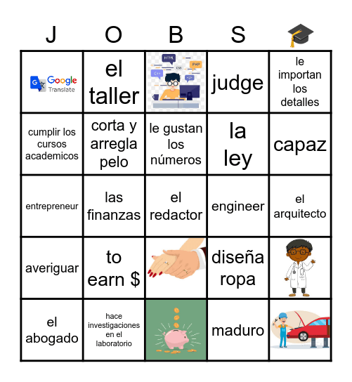 Unidad 4: Las carreras Bingo Card