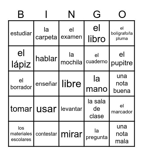 Chapter 3 vocab 1 Bingo Card