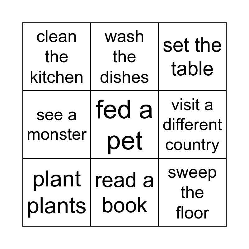 Tic Tac Toe Bingo Card