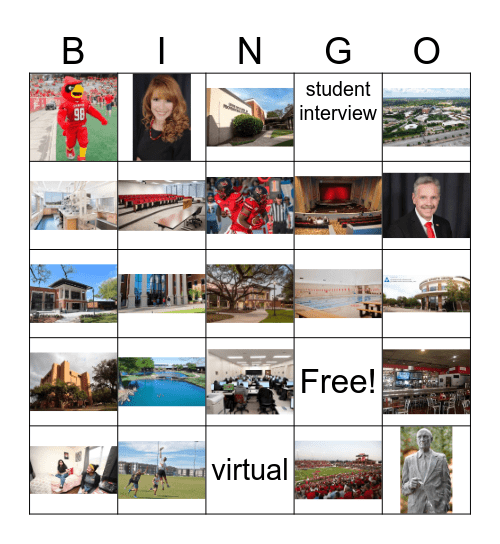 Lamar University Bingo Card