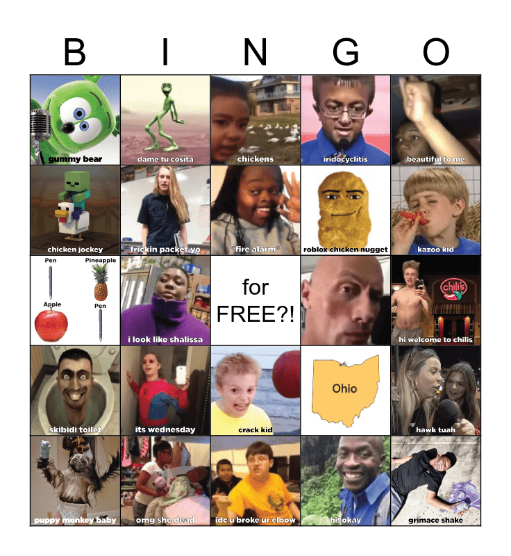 BRAIN ROT BINGO Card