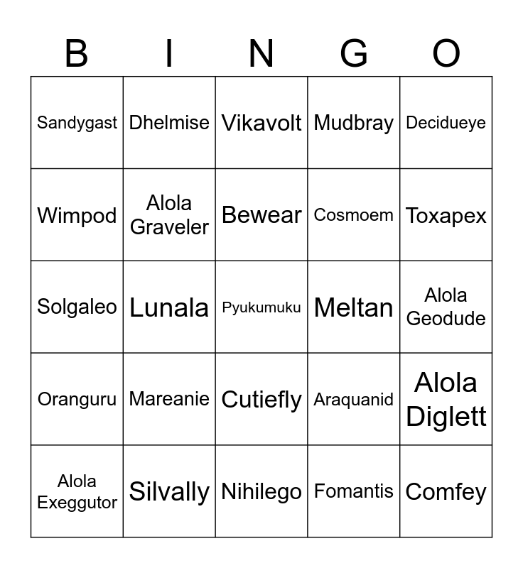 Mr Hooters's Gen 7 Bingo [Round 2] Bingo Card